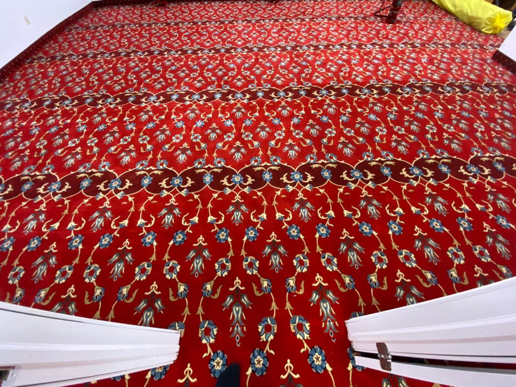 Sky Blue Border Masjid Carpet | Mosque Prayer Carpet | Musalla Masjid ...