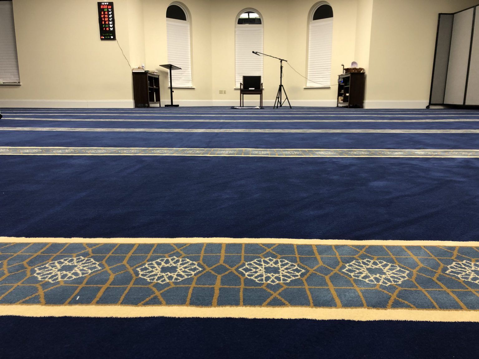 Navy Blue Border Wool Masjid Carpet | Mosque Prayer Turkish Carpet ...