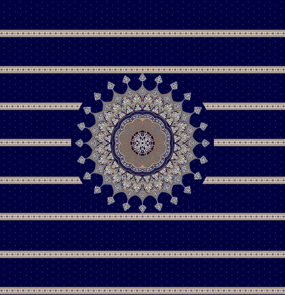 Medallion Design I Royal Blue Masjid Carpet | Mosque Prayer Carpet ...